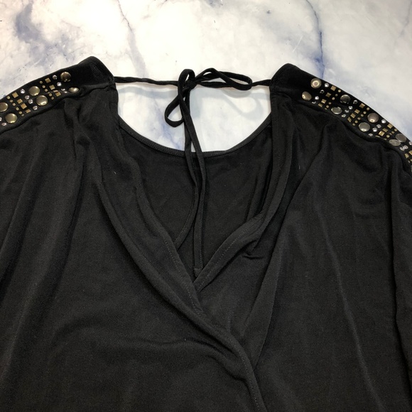 Rock & Republic | Tops | Rock Republic Black Studded Deep V Back Blouse ...